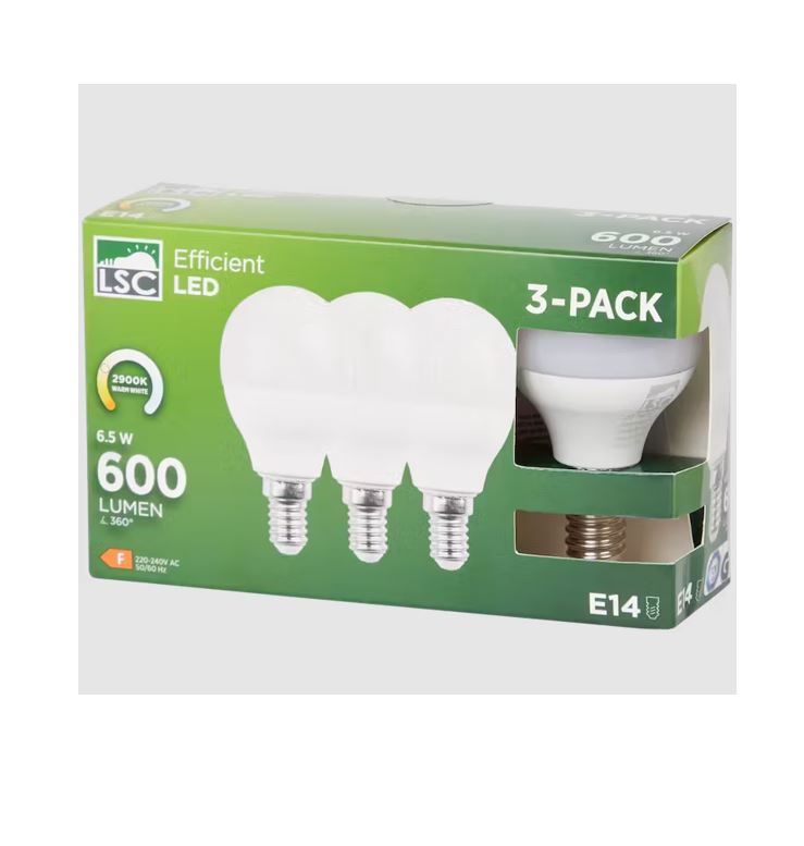 LSC Led energy efficiënt E27-7W-600 LUMEN- 3 PACK – BEAU by Bo